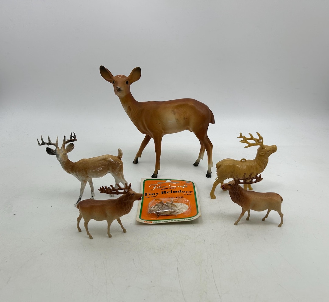 Vintage Plastic / Celluloid Deer, Elk: Tiny to 6 Inches Tall, Retro ...