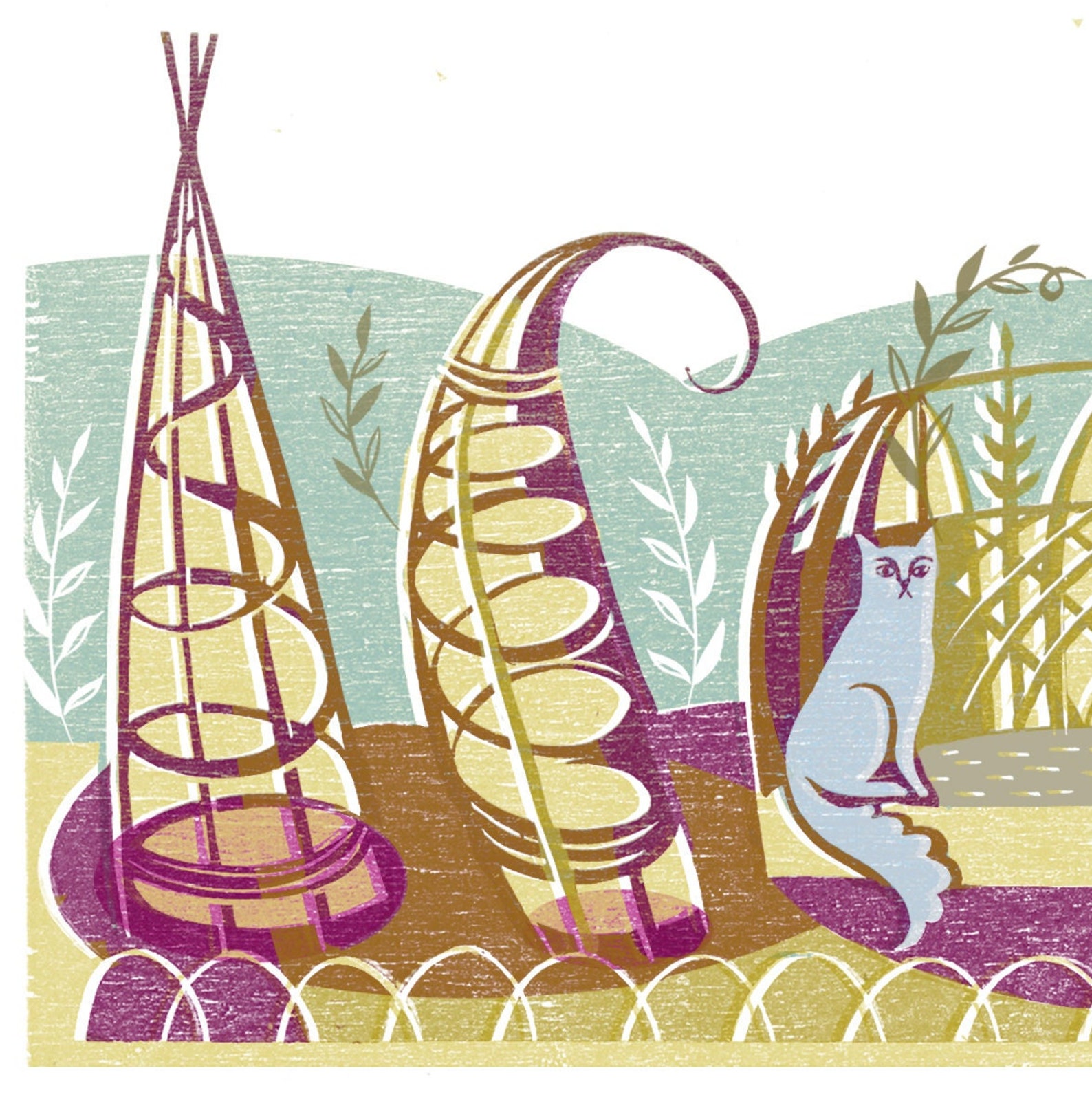 Willow Work - Digital Woodcut Print - Etsy