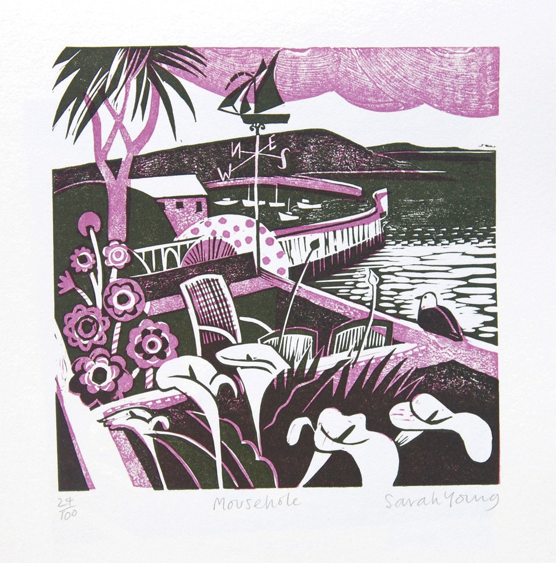 Mousehole - Relief / Letterpress Print - Etsy