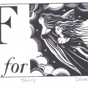 F is for Fairy - Alphabet Silkscreen Print - Etsy