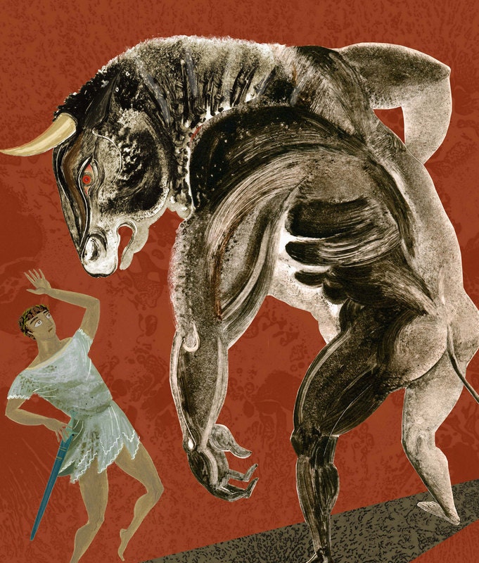 Greek Minotaur Drawings