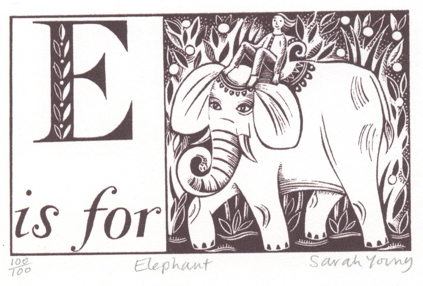 E is for Elephant Alphabet Silkscreen Print - Etsy UK