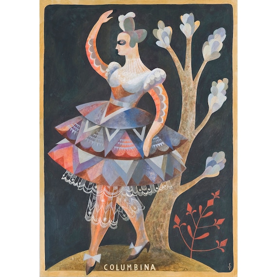 Columbina / Commedia Dell'arte Print | Etsy