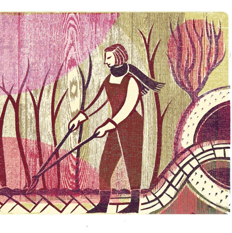 Autumn Pruning Digital Woodcut Print - Etsy