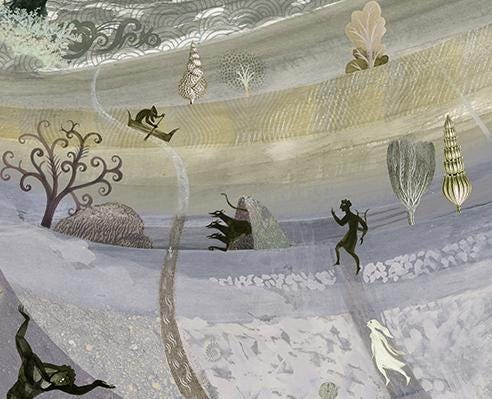 Earth, Heavens and the Underworld - Digital Print of an Illustration by ...