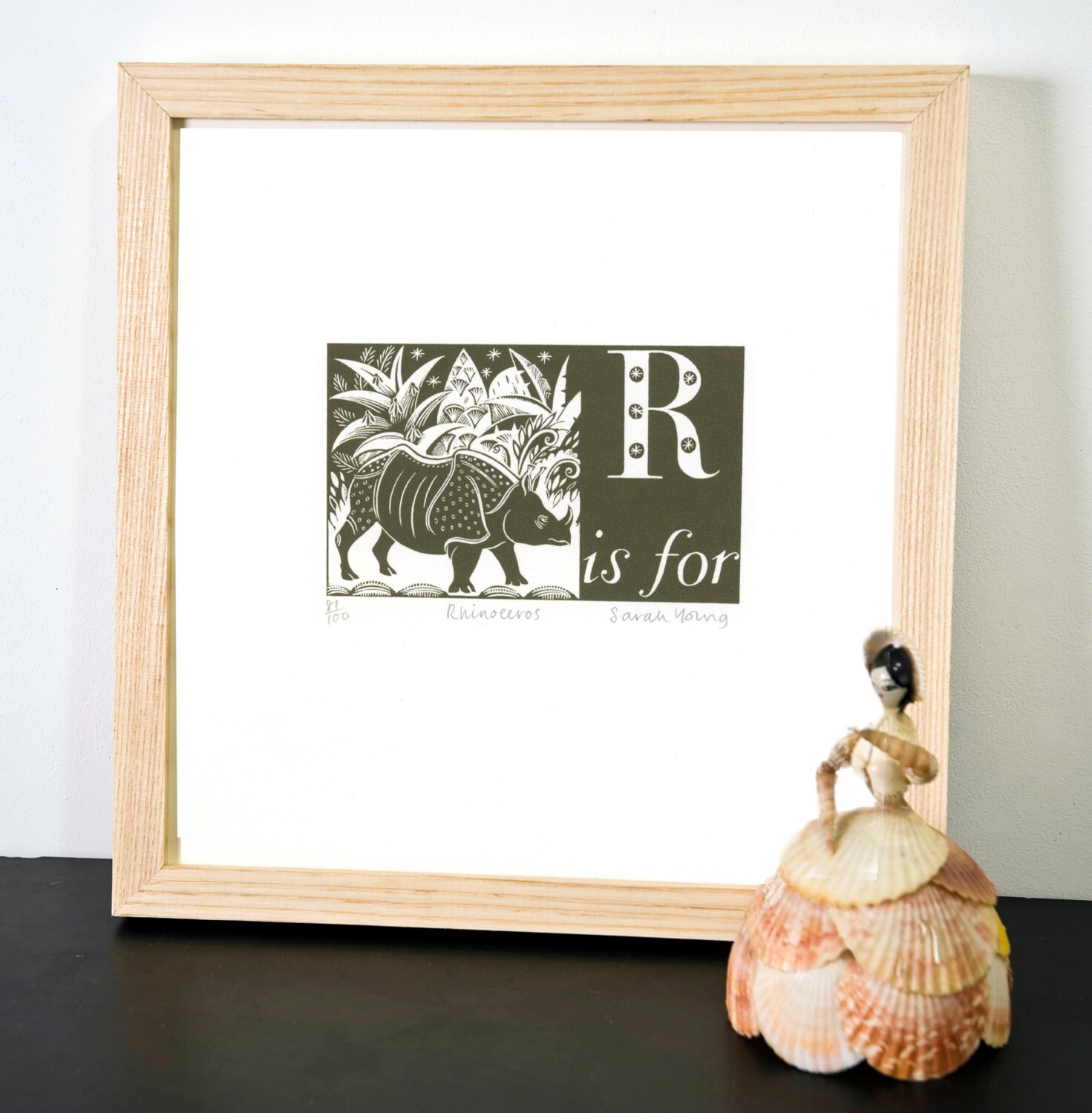 R is for Rhinoceros Alphabet Silkscreen Print | Etsy