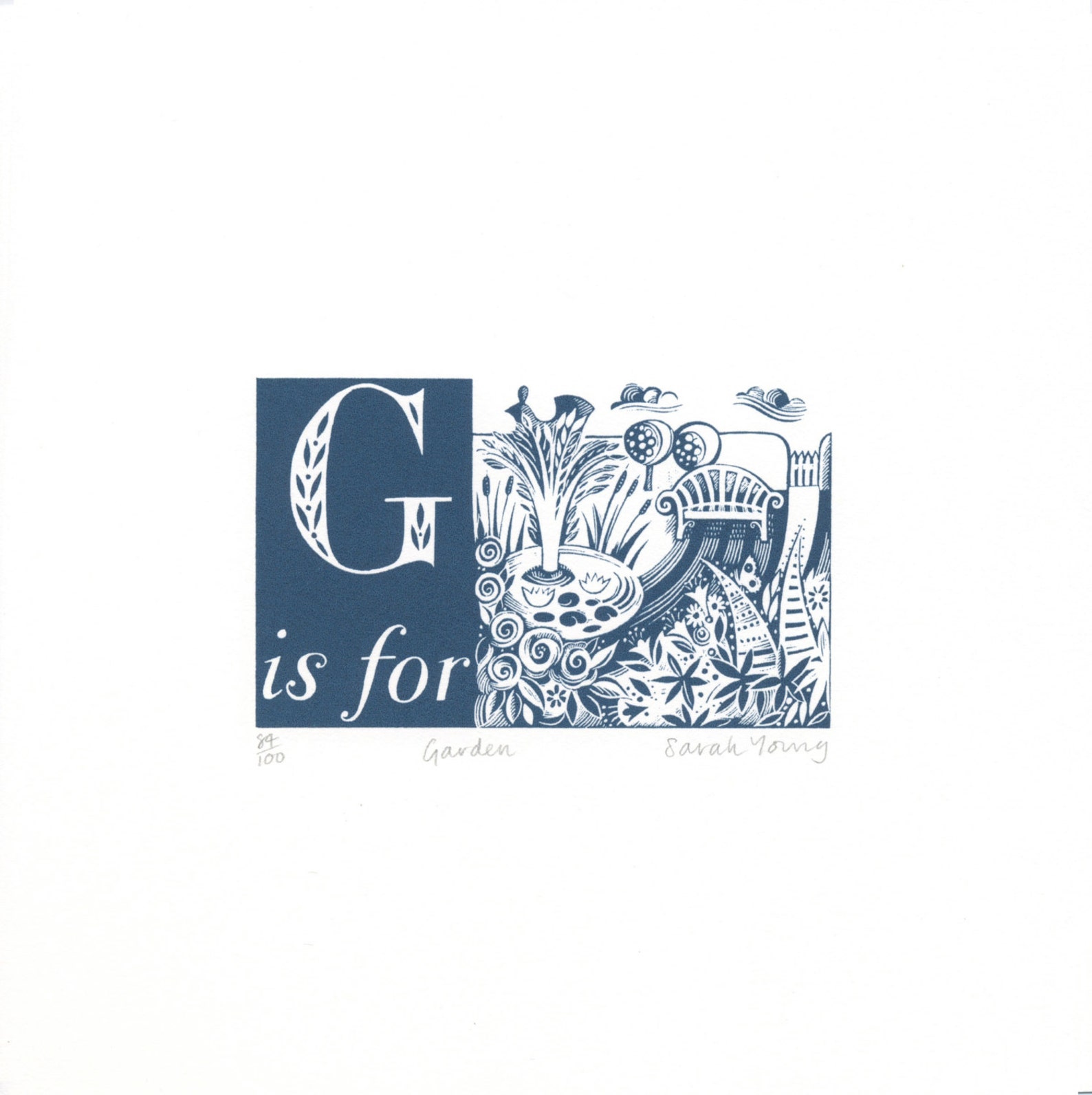 G is for Garden Alphabet Silkscreen Print - Etsy