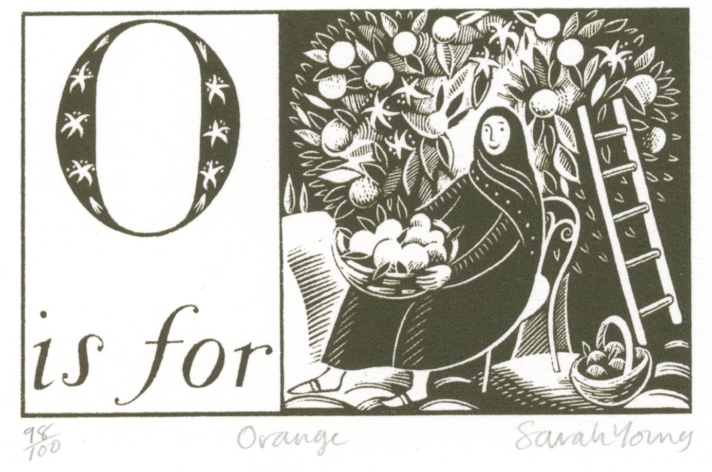 O is for Orange - Alphabet Silkscreen Print - Etsy