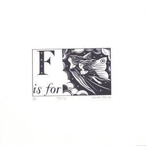 F is for Fairy - Alphabet Silkscreen Print - Etsy