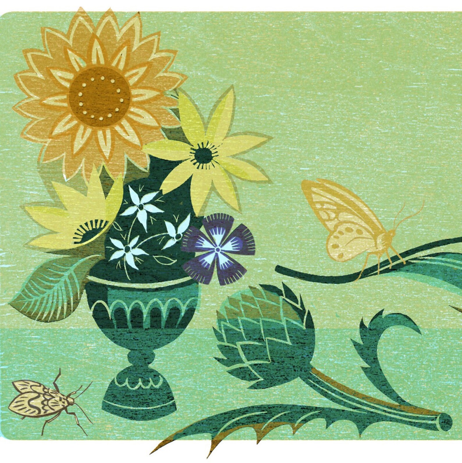 Still - Life - Digital Woodcut Print - Etsy