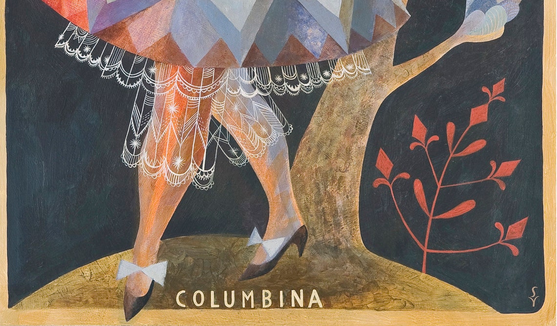 Columbina / Commedia Dell'arte Print - Etsy