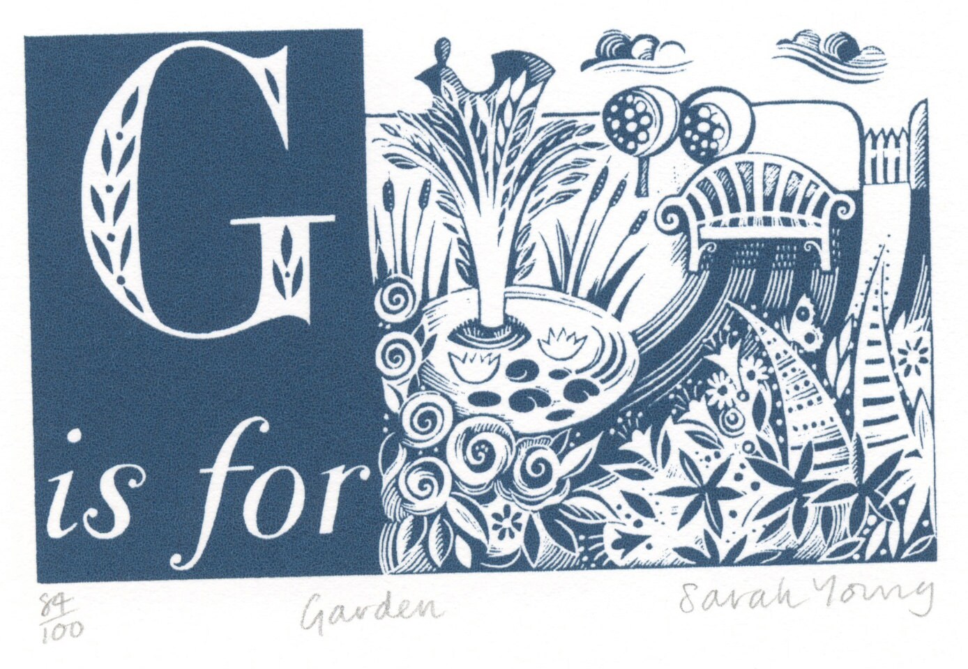 G is for Garden - Alphabet Silkscreen Print - Etsy UK
