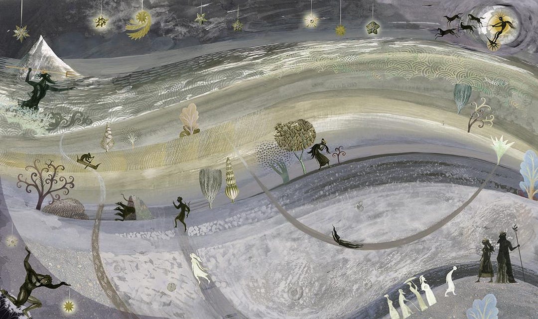 Earth, Heavens and the Underworld - Digital Print of an Illustration by ...