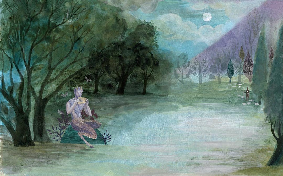Pan in Arcadia - Print of an Illustration by Sarah Young - Etsy