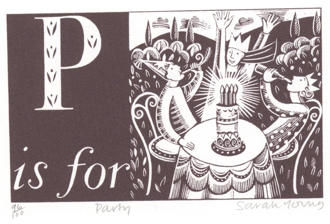 P is for Party Alphabet Silkscreen Print - Etsy UK