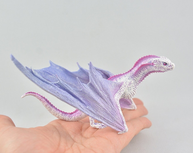 Realistic Baby Dragon Replica White Pink and Purple Dragon IN STOCK and ...