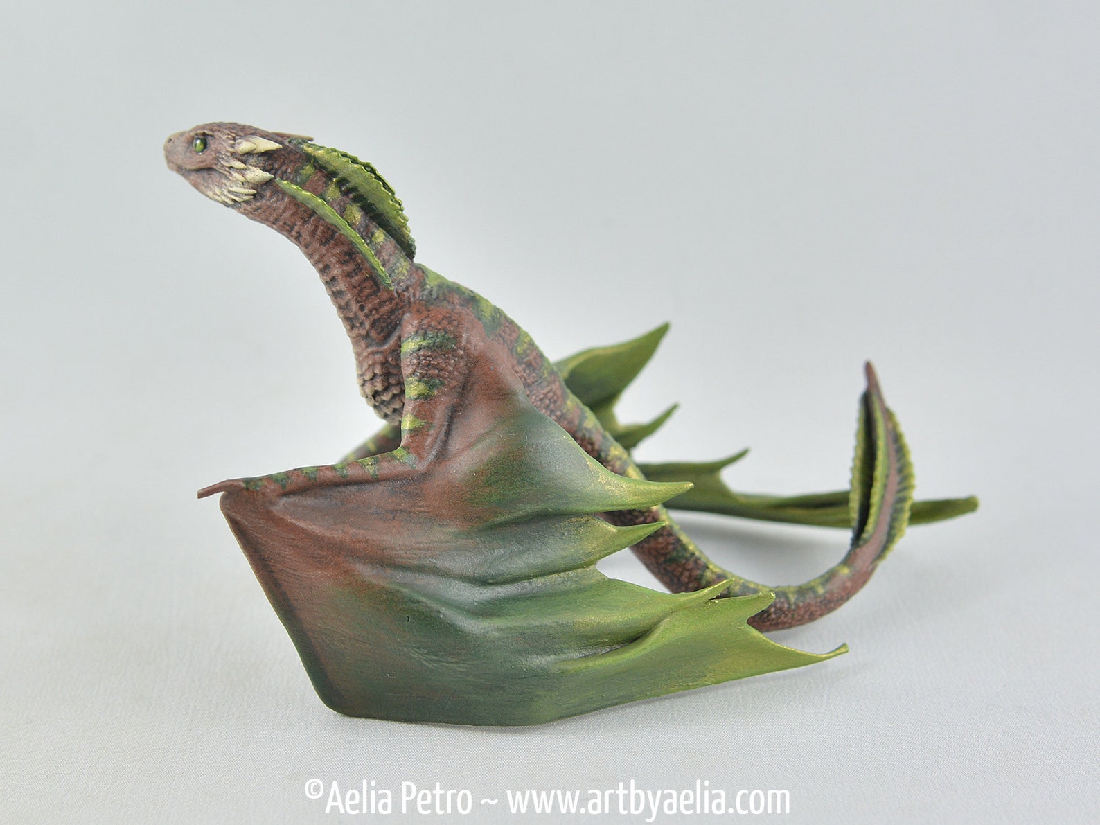Realistic Baby Dragon Replica Earthy Brown and Green in | Etsy