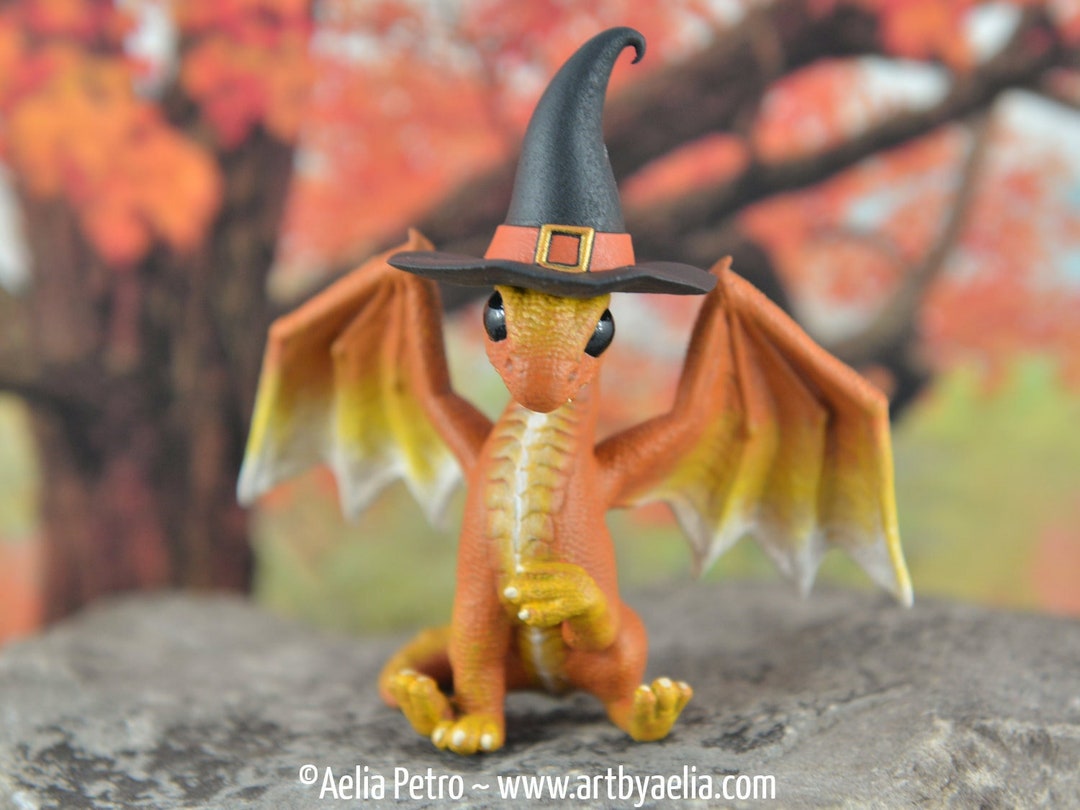 Witch Dragon Sculpture Resin Designer Toy - Candy Corn Dragon - PRE ...