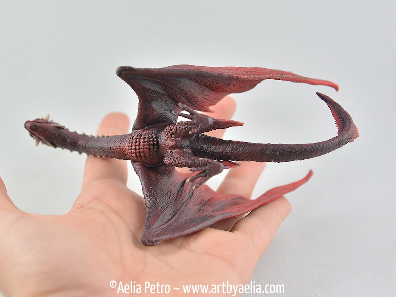 Realistic Baby Dragon Replica Red Wyrm Dragon IN STOCK and - Etsy