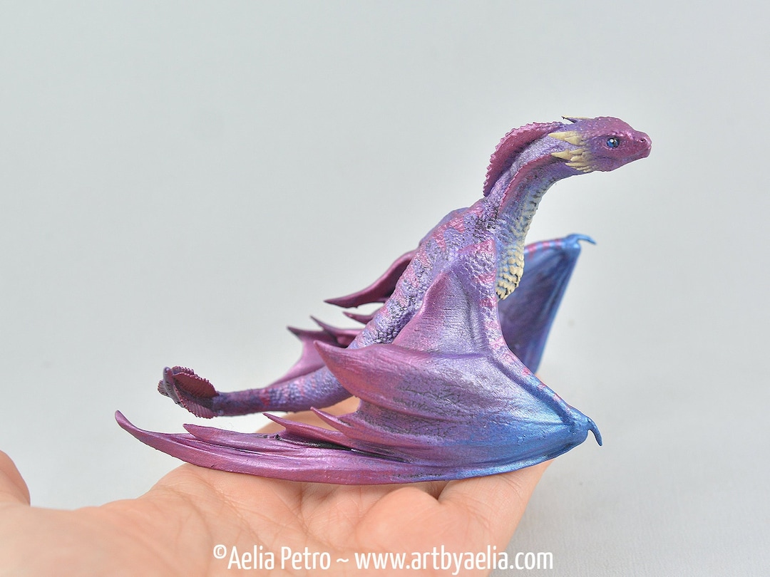 Realistic Baby Dragon Replica - Purple Aurora Borealis - PRE ORDER ...