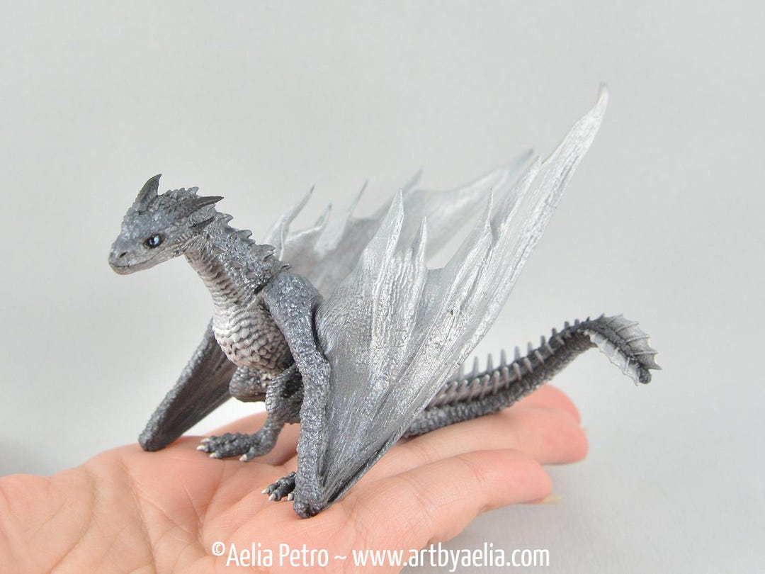 Realistic Baby Dragon Replica - Silvery Dragon - IN STOCK and Ready to ...