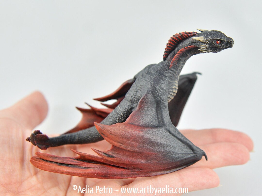 Realistic Baby Dragon Replica Fire Red and Black PRE ORDER Shipping in ...