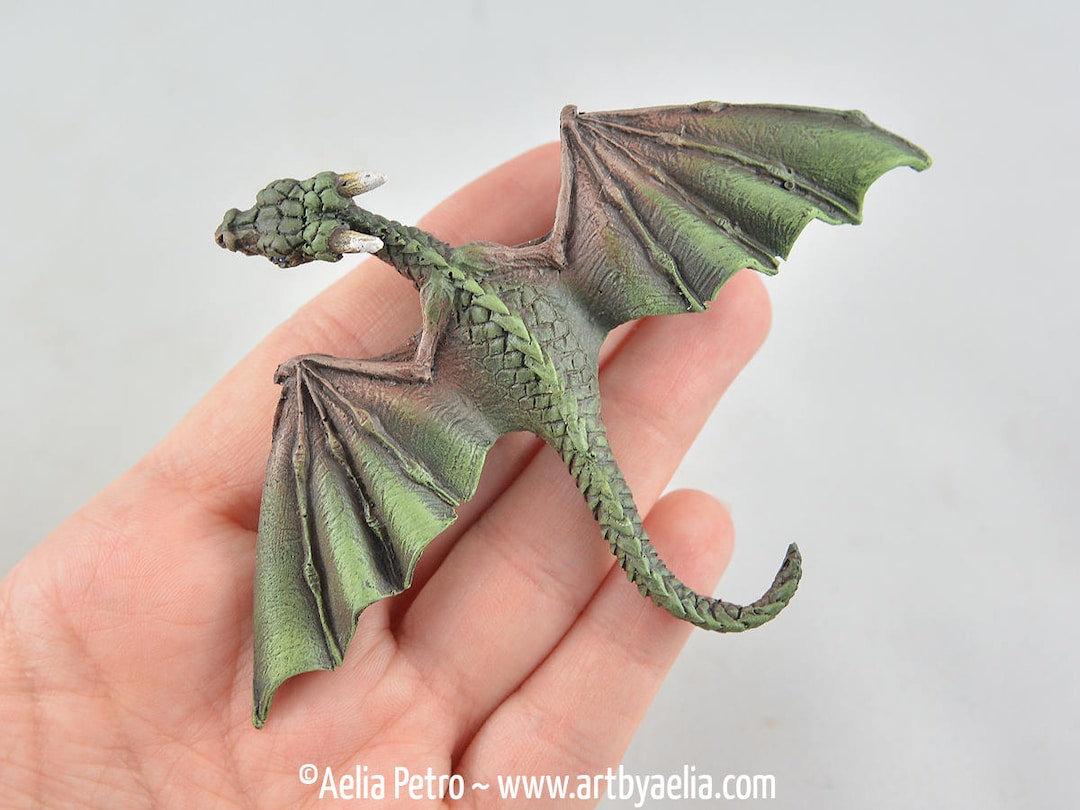 Dragon Barrette - Earth Elemental Dragon - Green and Brown Earthy ...