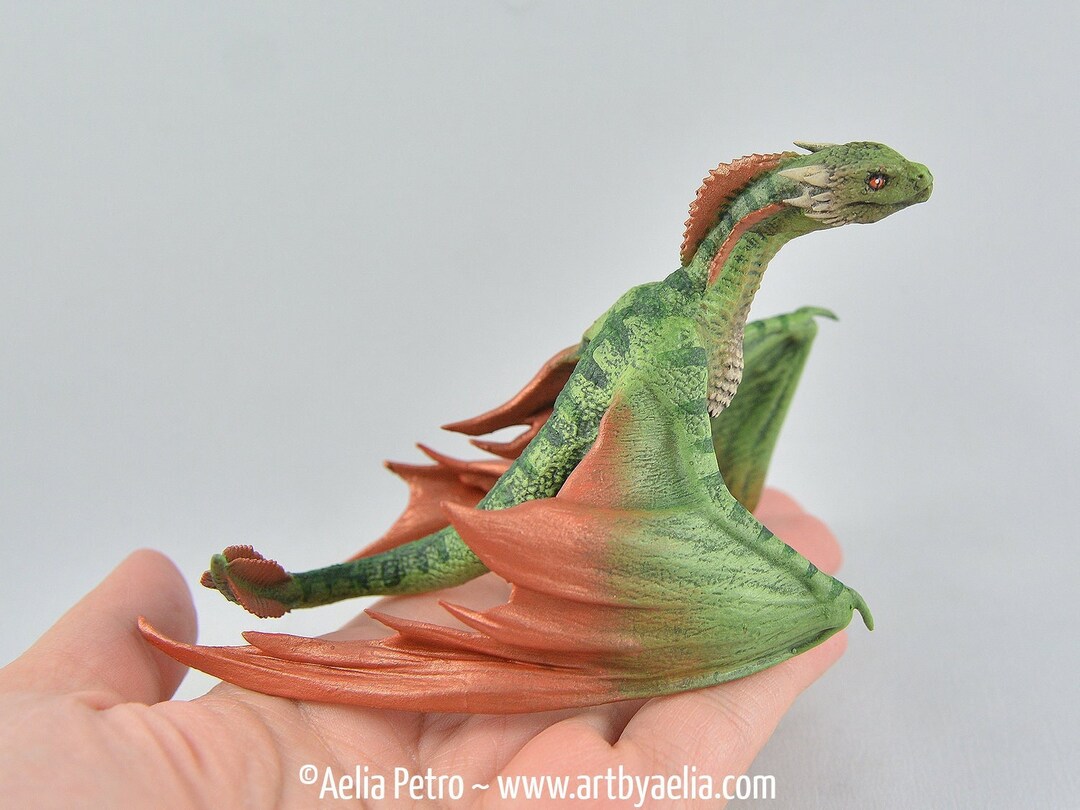 Realistic Baby Dragon Replica - Green and Bronze Dragon - PRE-ORDER ...
