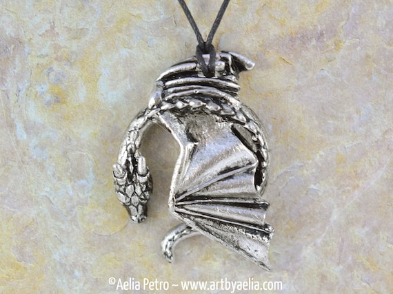 Pewter Dragon Necklace IN STOCK and Ready to Ship - Etsy