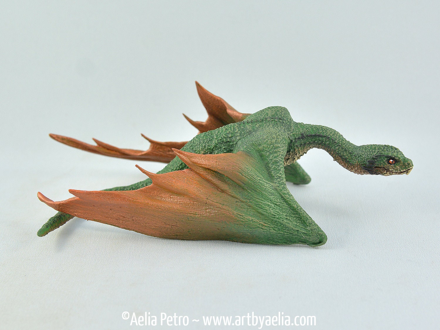Realistic Baby Dragon Replica - Green and Bronze Wyrm Dragon - IN STOCK ...