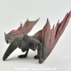 Realistic Baby Dragon Replica - Dark Red and Black - IN STOCK and Ready ...