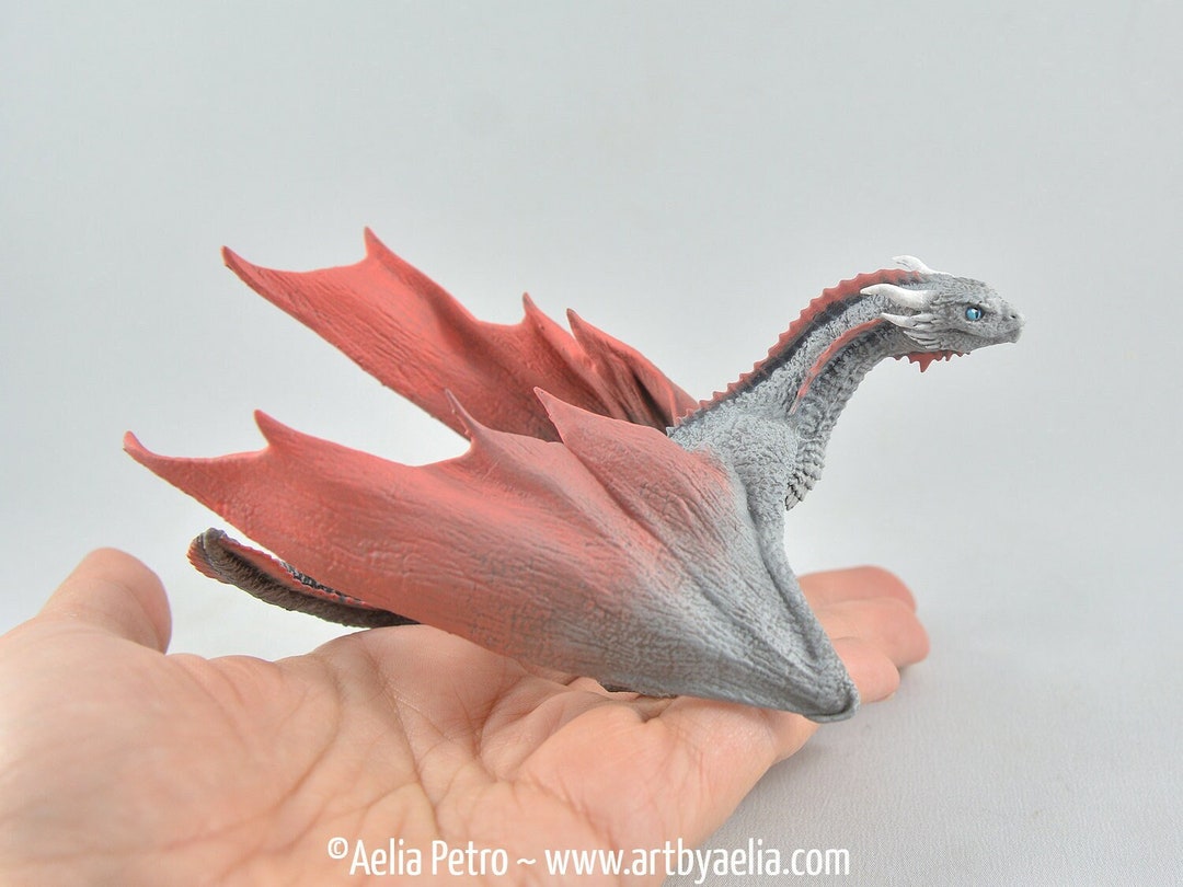Realistic Baby Dragon Replica - Grey and Coral Dragon - PRE ORDER ...