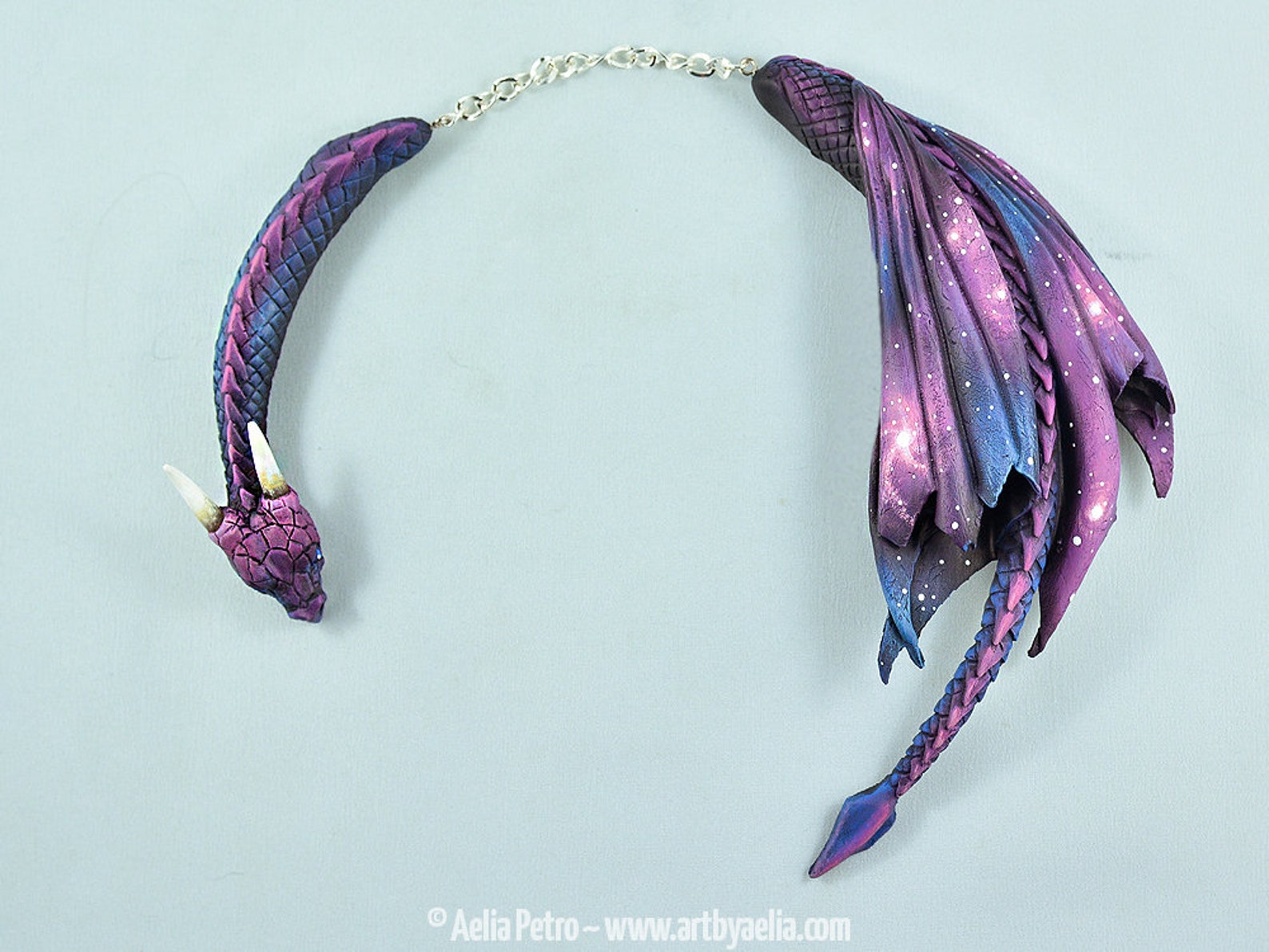 COMBO - Galaxy Dragon Draper Necklace, Dragon Hair Clip & Resting ...