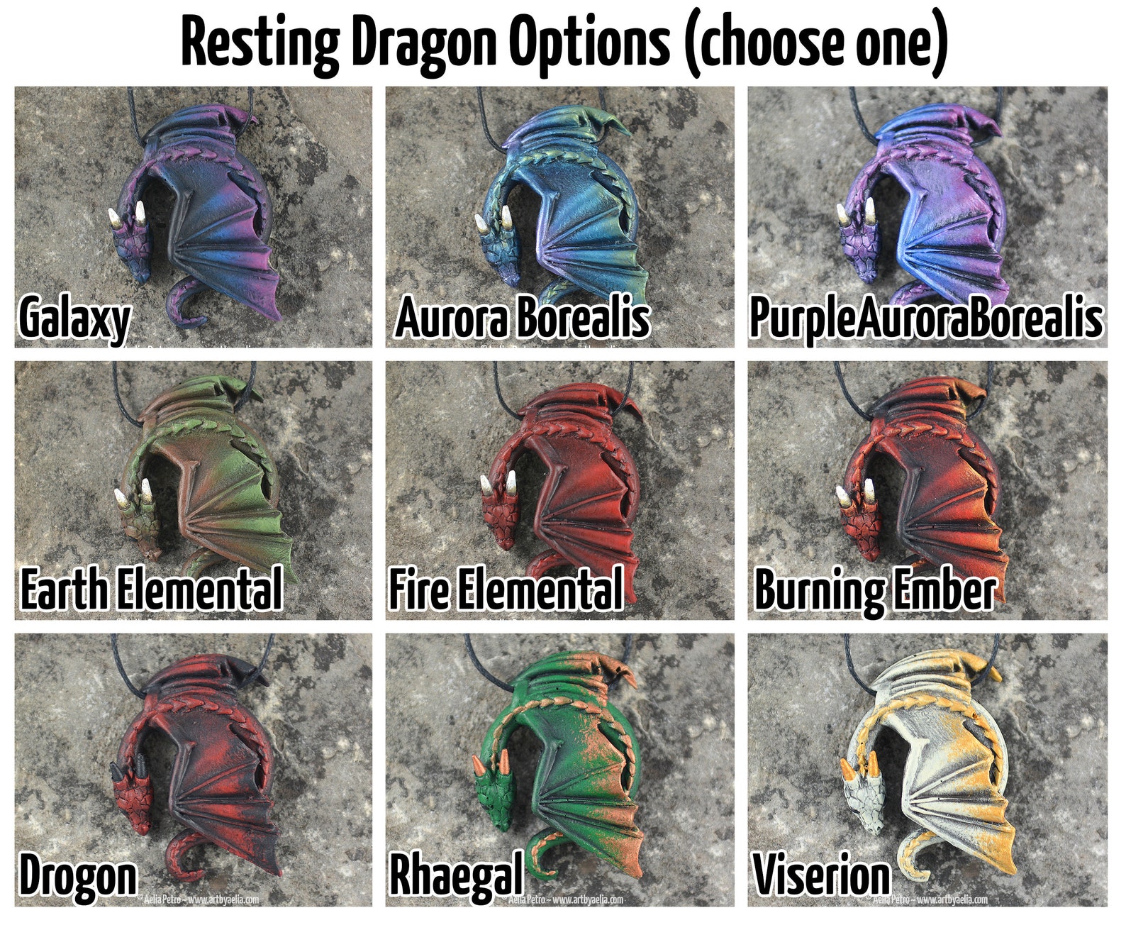 COMBO - Dragon Draper Necklace & Resting Dragon Necklace in Your Choice ...