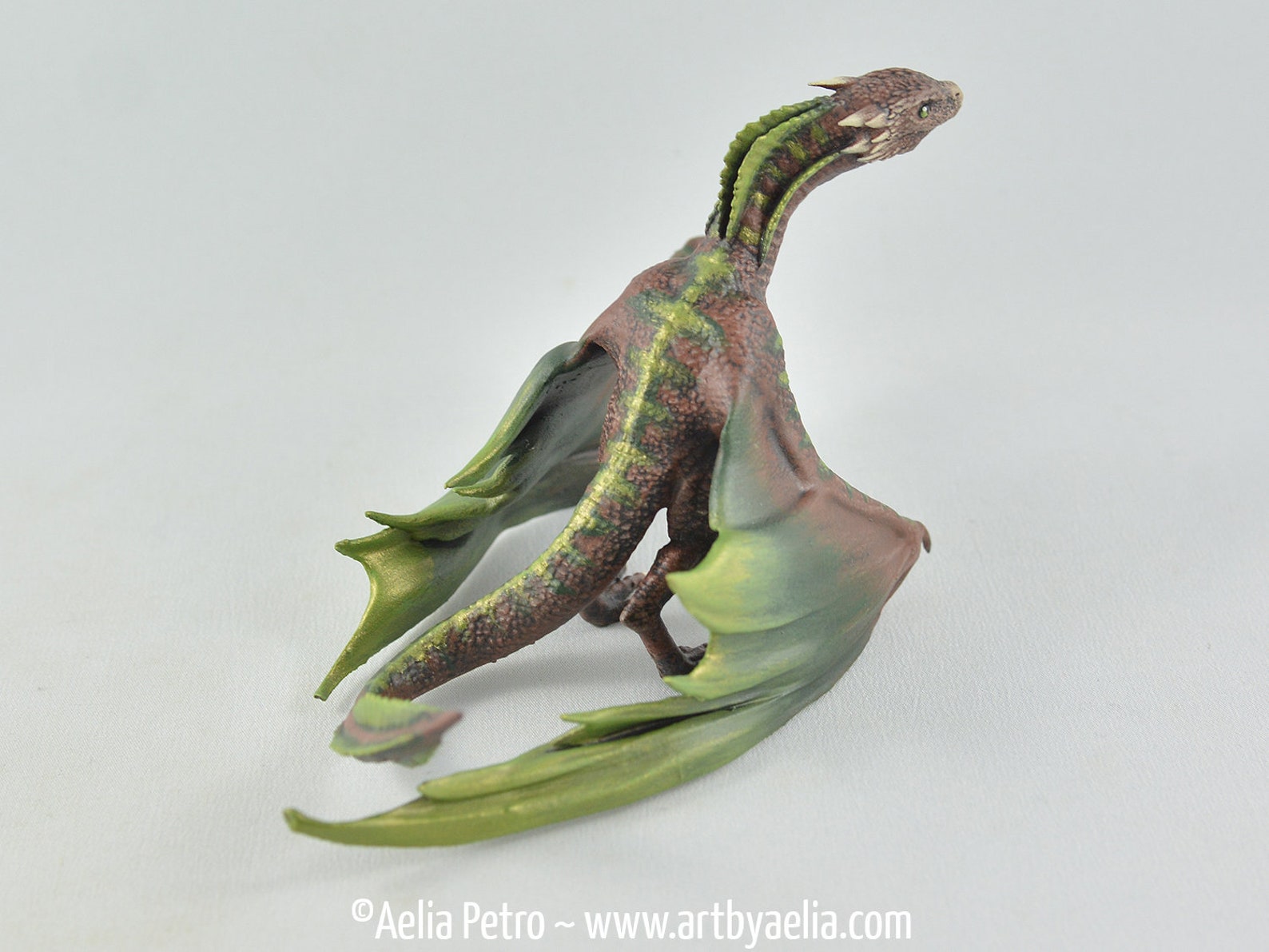 Realistic Baby Dragon Replica Earthy Brown and Green in - Etsy