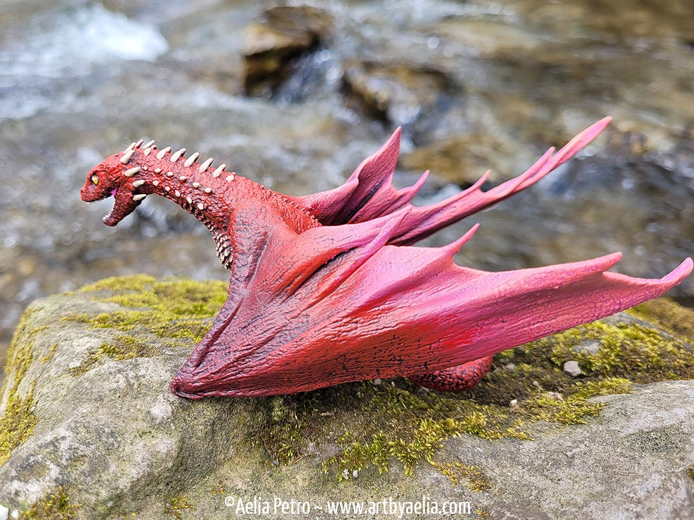 Realistic Baby Dragon Replica - Red and Pink Dragon - IN STOCK and ...