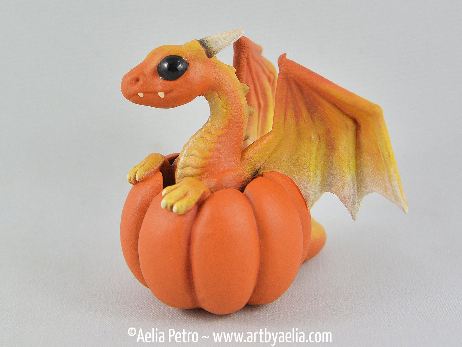 Pumpkin Dragon Sculpture Resin Designer Toy - Candy Corn Dragon - PRE ...
