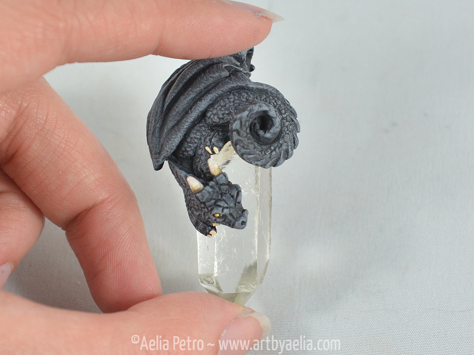 Crystal Dragon Necklace Black Dragon IN STOCK and Ready to - Etsy