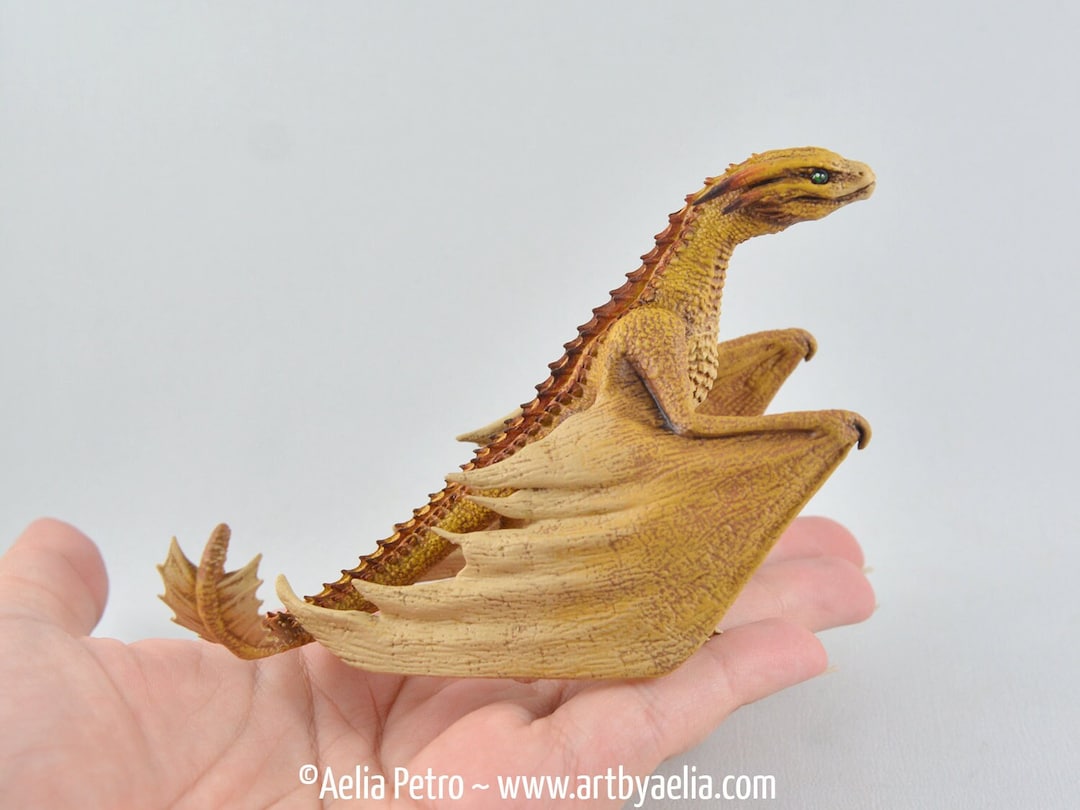 Realistic Baby Dragon Replica - Golden Yellow Dragon - IN STOCK and ...
