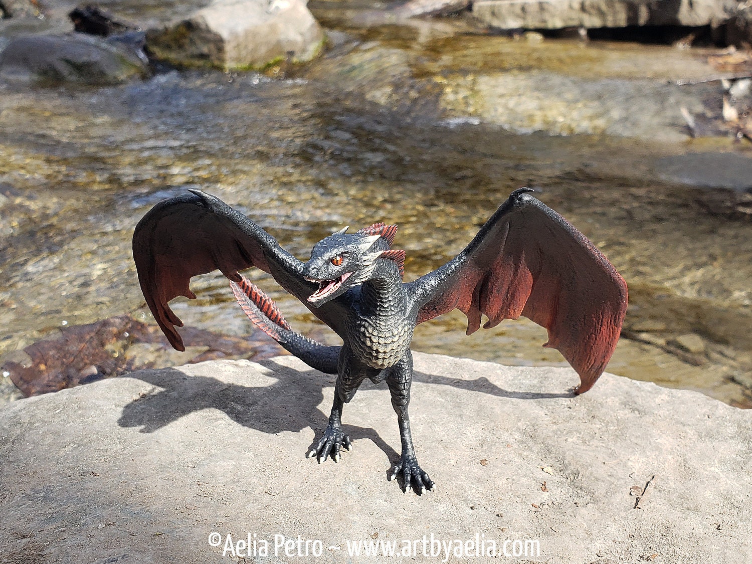 Realistic Baby Dragon Replica - Black and Red - IN STOCK and Ready to ...