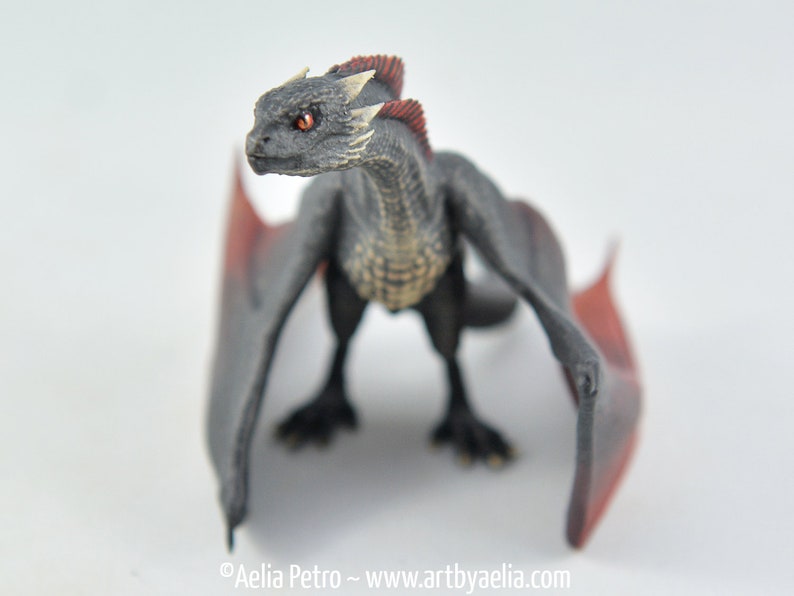 Realistic Baby Dragon Replica - Fire Red and Black - IN STOCK and Ready ...