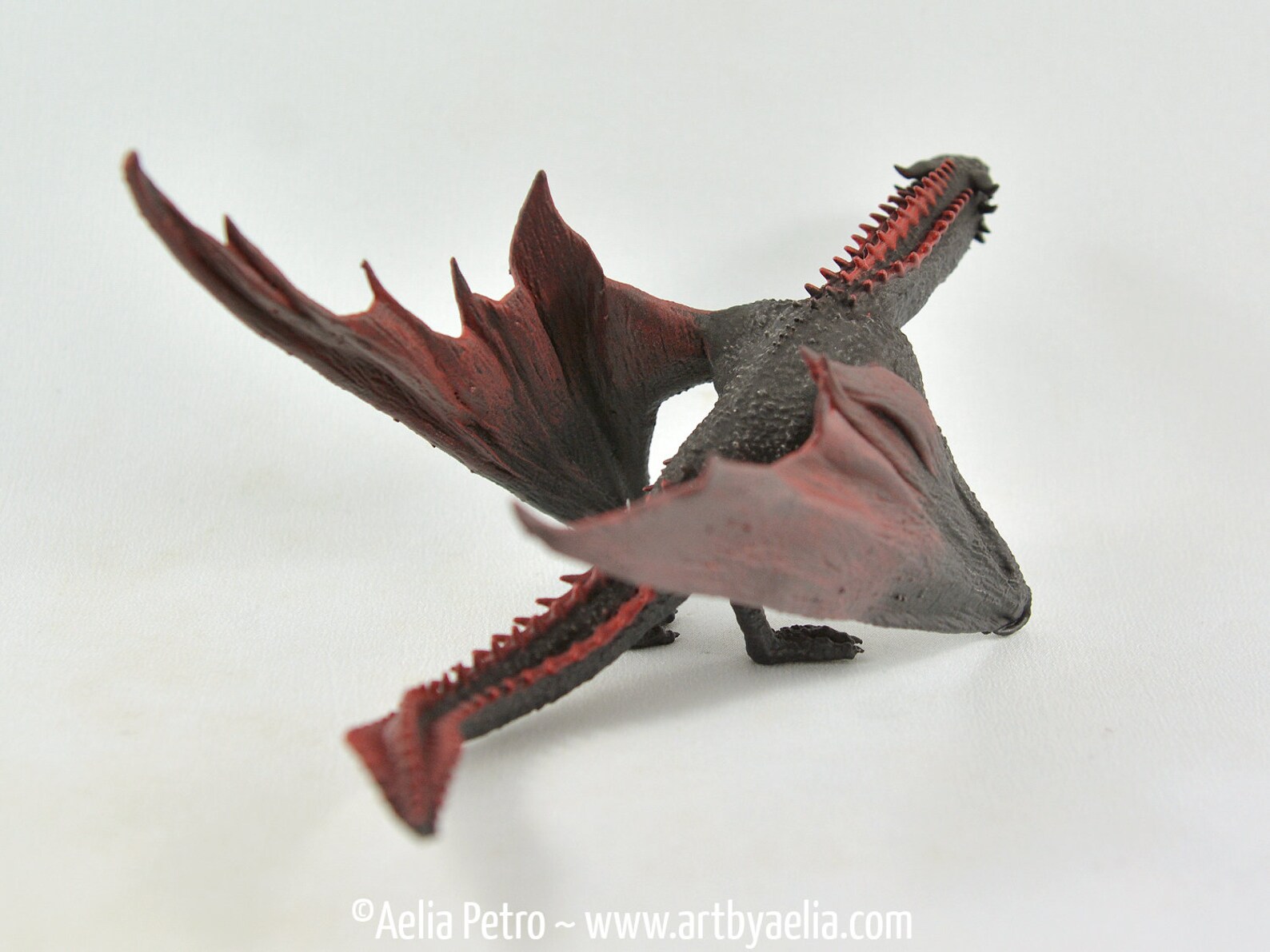 Realistic Baby Dragon Replica - Dark Red and Black - IN STOCK and Ready ...