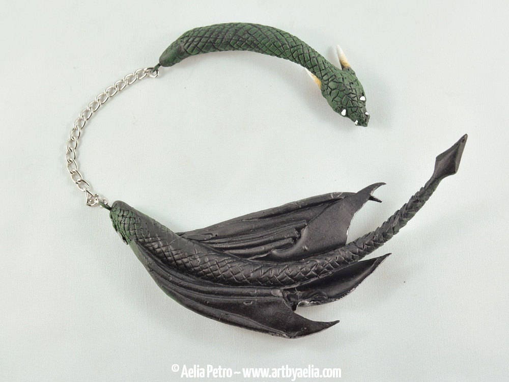 Green and Silver House Dragon Draper Necklace - IN STOCK and Ready to ...