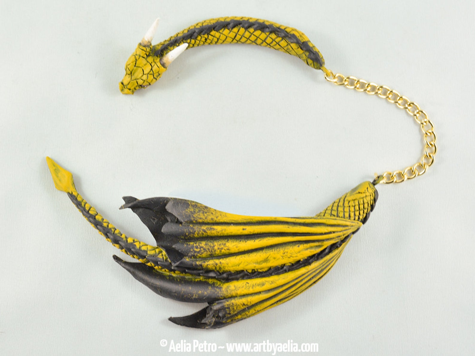 Dragon Necklace - Black and Yellow House Dragon Draper Necklace ...