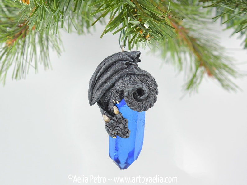 Crystal Dragon Necklace Black Dragon IN STOCK and Ready to - Etsy