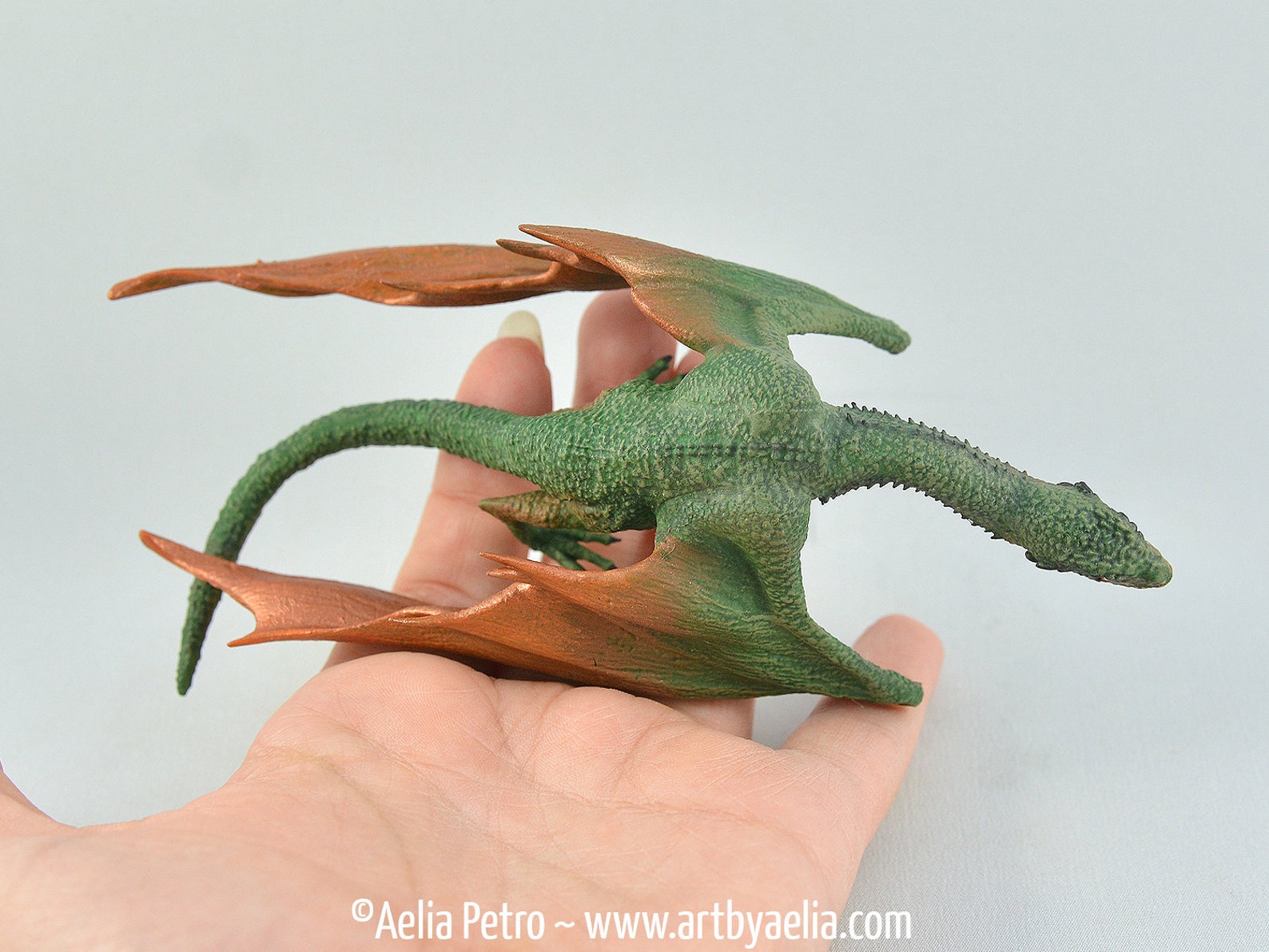 Realistic Baby Dragon Replica - Green and Bronze Wyrm Dragon - IN STOCK ...