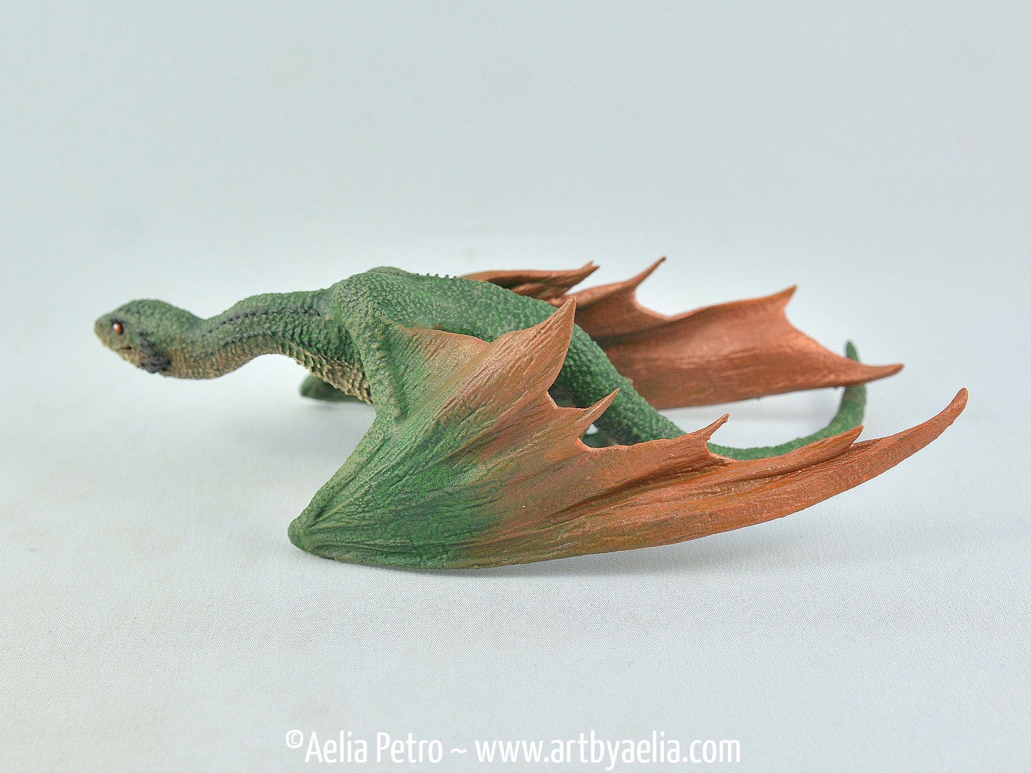 Realistic Baby Dragon Replica - Green and Bronze Wyrm Dragon - IN STOCK ...