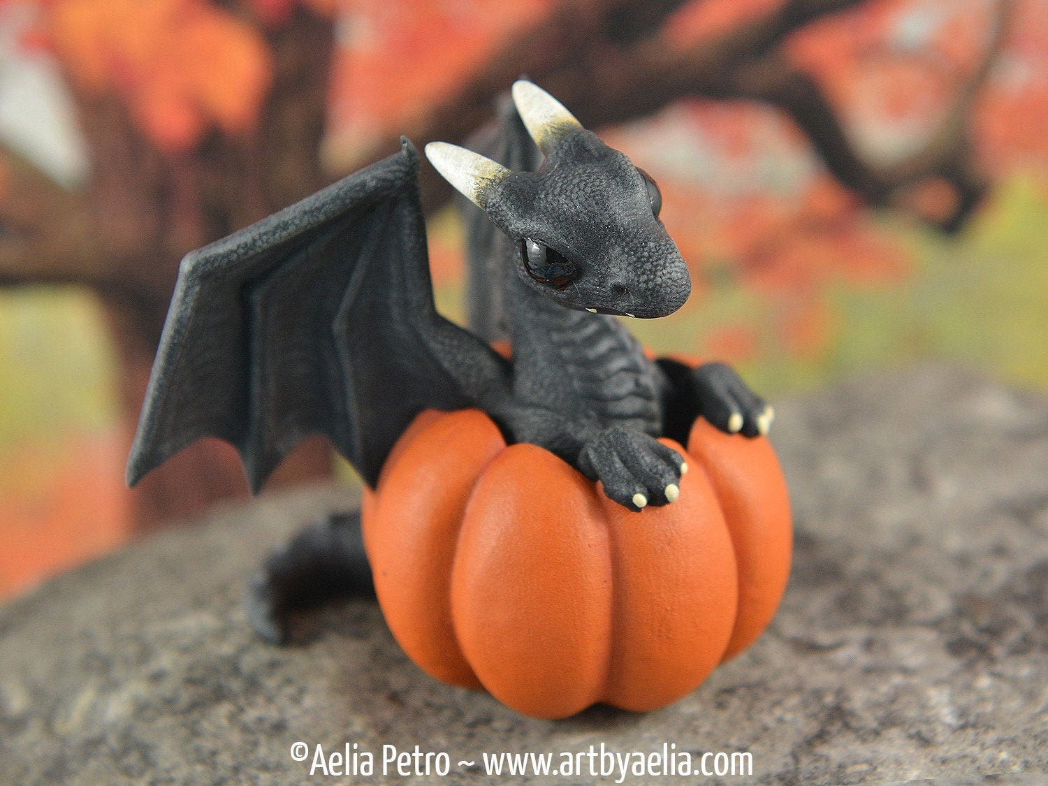 Pumpkin Dragon Sculpture Resin Designer Toy - Black Dragon - PRE ORDER ...