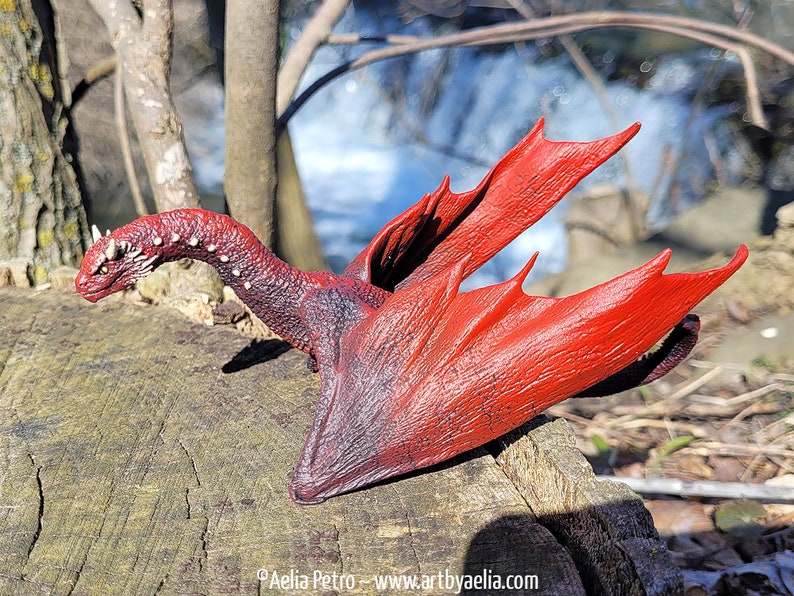 Realistic Baby Dragon Replica Red Wyrm Dragon IN STOCK and - Etsy
