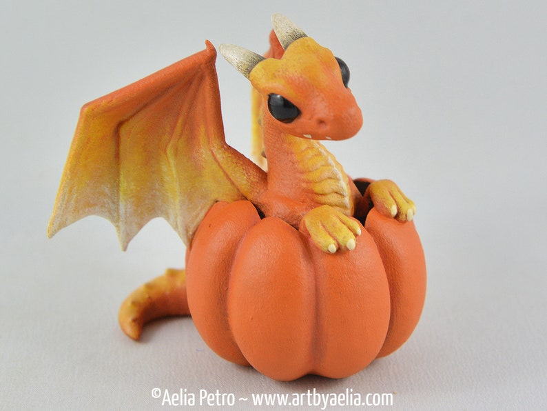 Pumpkin Dragon Sculpture Resin Designer Toy - Candy Corn Dragon - PRE ...